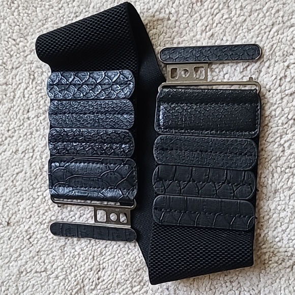Accessories | 3 Inch Wide Elastic Black Belt | Poshmark